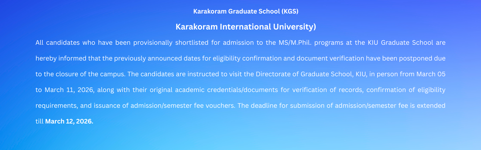 Graduate School – | KIU